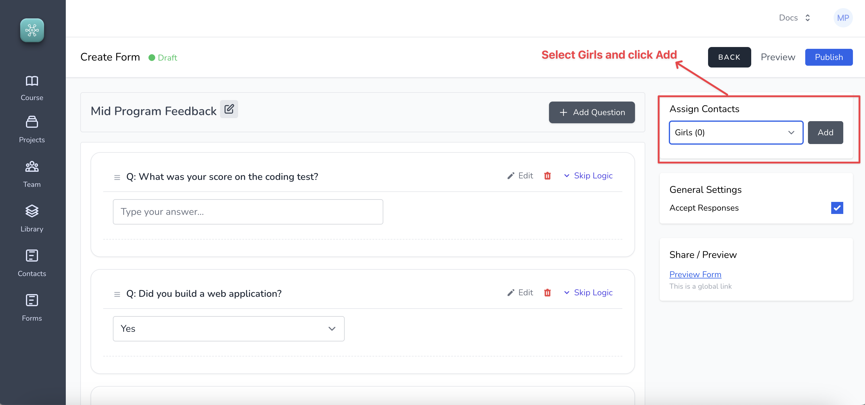 Step 3: Establish Relationship · Sopact Sense User Manual · Madhukar Prabhakara